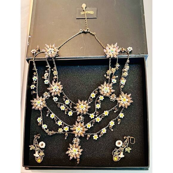 Michal Negrin | Jewelry | Vintage Michal Negrin 4 Layer Bib Necklace ...